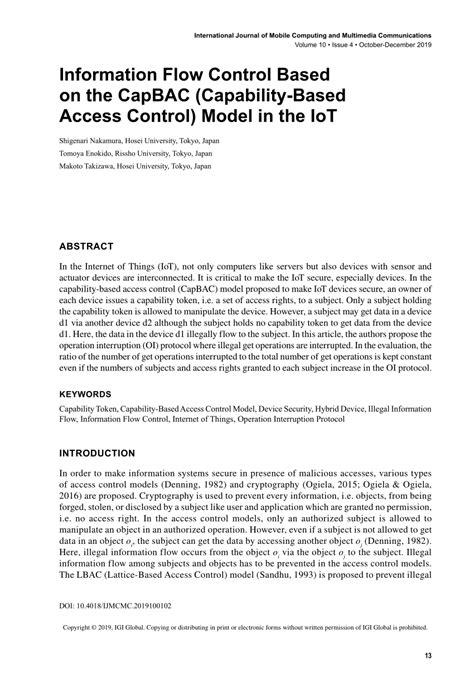 pdf information flow control based on the capbac capability based
