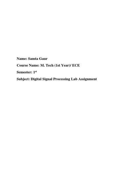 dsp lab assignment compares matlab and python pdf matlab python