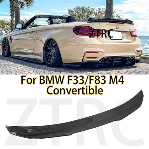 리얼 탄소 섬유 소재 리어 스포일러 트렁크 윙 2013 2020 Bmw 4 시리즈 F33 컨버터블f83 M4 Psm 스타일