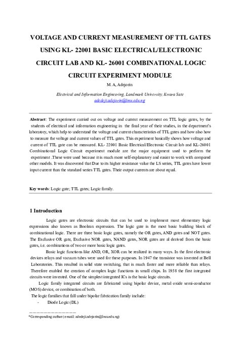 Ttl Gates Circuit Pdf Circuit Diagram