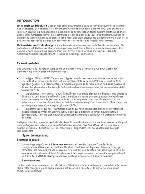 Transistor Tp Pdf Transistor Transistor Bipolaire