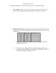 Coulombs Law 1 Pdf Coulomb S Law Activity Use The Link On Moodle To Go To The Coulomb S Law