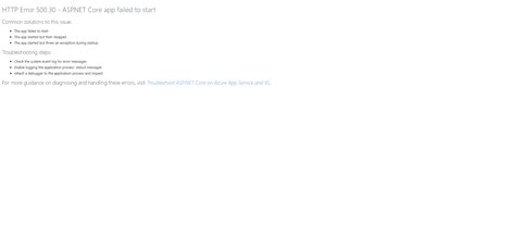 publish to iis error 500 30 6244 support abp io