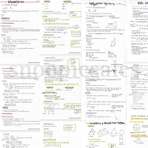 Sec 2 Math Summarized Handwritten Notes Everything Else On Carousell