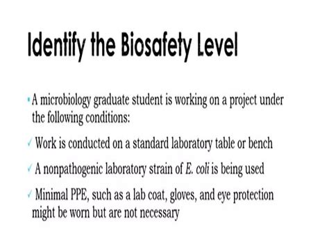 Biosafety Level 1 Pptx