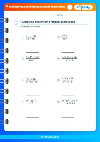 Free Multiplying And Dividing Rational Expressions Worksheet Pdfs Worksheets Library