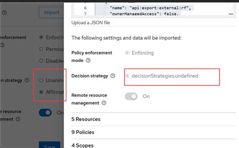 When Clients Authorization Import Settings If The Decision Strategy Attribute Does Not Exist In