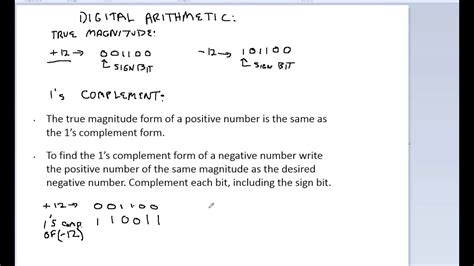 Digital Arithmetic 2s Complement Youtube
