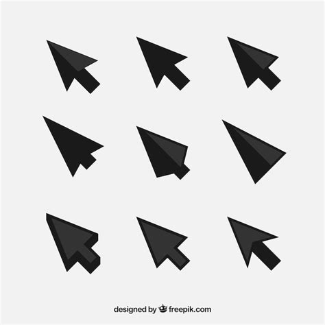 Black Cursor Pack Free Vector