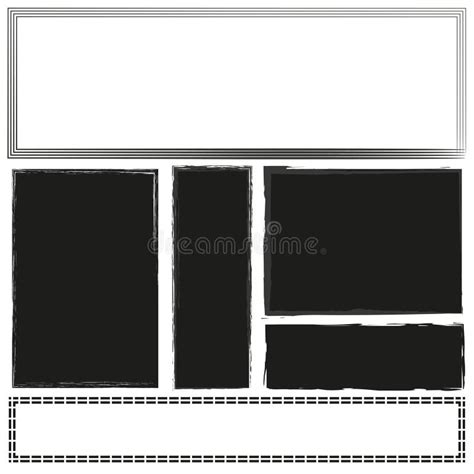 Grunge Style Set Of Rectangle Shapes Vector Illustration Eps 10 Stock Vector Illustration Of
