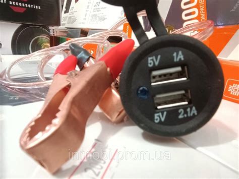Купить Usb розетка 12v провод 1м с крокодилами Usb разъём врезной Usb адаптер на 2 Usb C