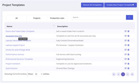 project templates in workguru workguru support portal