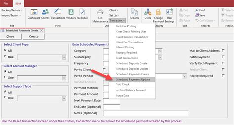 Scheduling Transactions For Clients Rpm