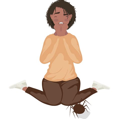Afro Woman With Arachnophobia 24098029 Png
