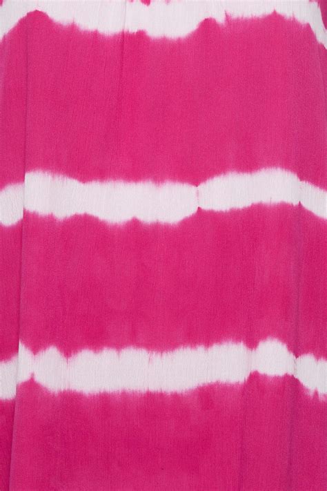 Yours Plus Size Pink Tie Dye Crinkle Crochet Back Vest Top Yours Clothing