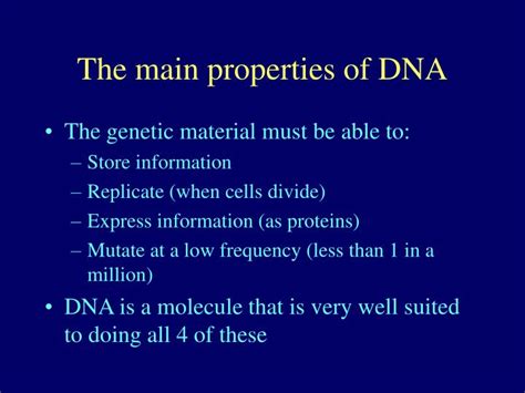 Ppt The Main Properties Of Dna Powerpoint Presentation Free Download Id 5676428