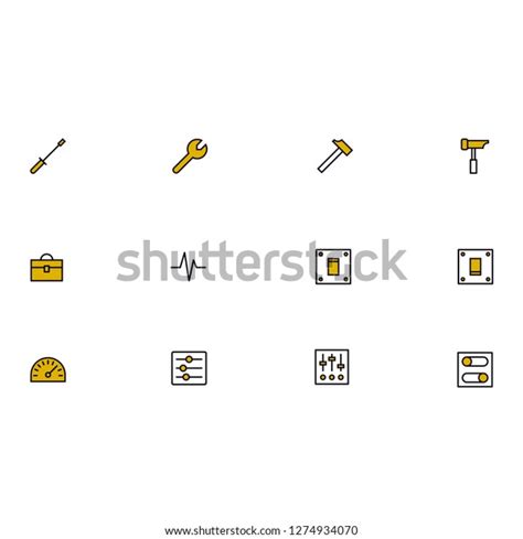 Colorful Settings Icon Set Stock Vector Royalty Free 1274934070 Shutterstock