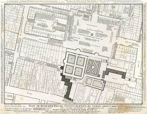 Plan Of Bedford House And Garden In Covent Garden Drawn Around 1690