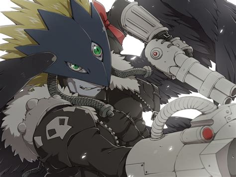 Beelzebumon Beelzebumon Blast Mode Digimon Blonde Hair Digimon Creature Green Eyes Mask