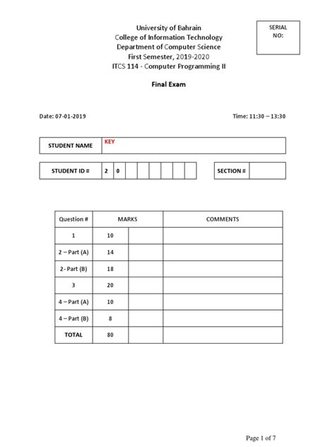 Itcs114 Final Key Pdf Constructor Object Oriented Programming Programming