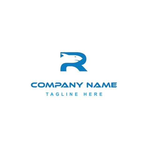 상어와 R 로고 아이콘 상어 기호 프리미엄 벡터