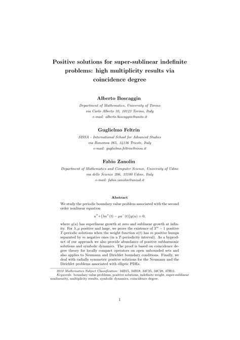 Pdf Positive Solutions For Super Sublinear Indefinite Problems High