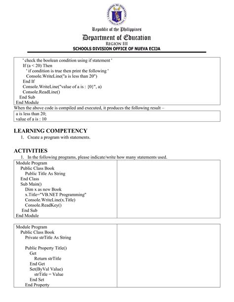 10 Ap Week 7 Vbnet Statements Genesis Eugenio Pdf