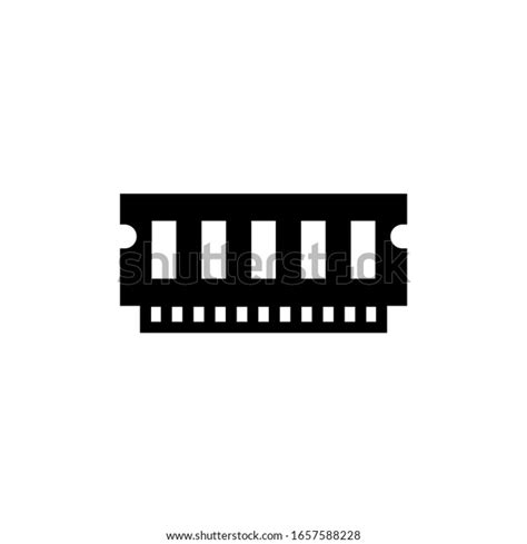 Random Access Memory Icon Black Solid Stock Vector Royalty Free