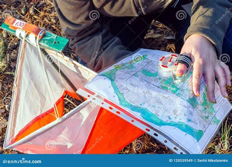 Orienteering Compass Map Control Point Prism And Composter For