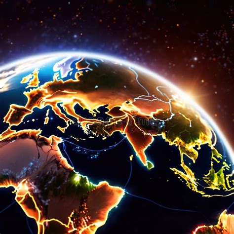 A Futuristic Digital Globe Showcasing Network Connections And Data