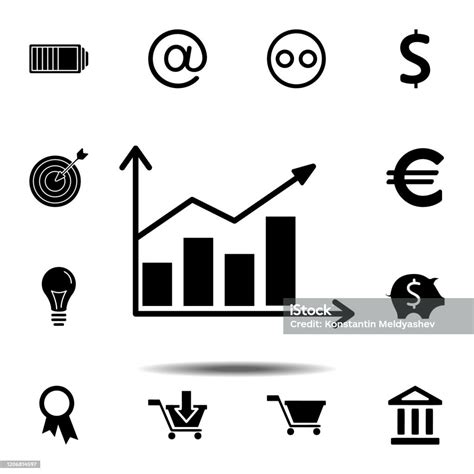 그래프 차트 아이콘 웹의 간단한 글리프 벡터 요소 Ui 및 Ux 웹 사이트 또는 모바일 응용 프로그램에 대한 설정 최소 아이콘