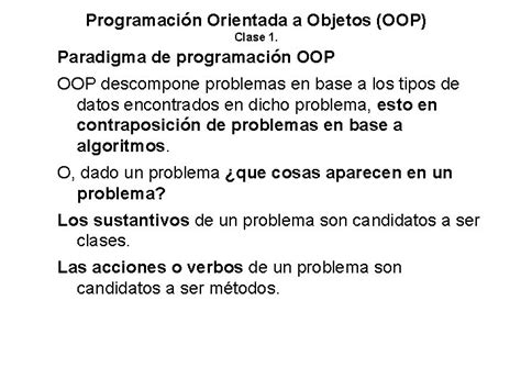 Programacin Orientada A Objetos Oop Clase 1 Profesor