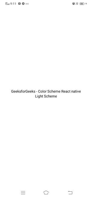 How To Get User Preferred Color Scheme In React Native Geeksforgeeks