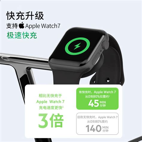 Belkin贝尔金三合一无线充电器适用于苹果15iphone Iwatch Airpods支持15w Magsafe磁吸支架快充底座苹果在售 虎窝淘