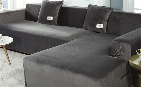 2 Pieces Sofa Cover For L Shape Sectional Sofa Super Stretch Sectional