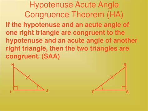 Ha Congruence Theorem Congruency Of Right Triangles La And Ll Theorems