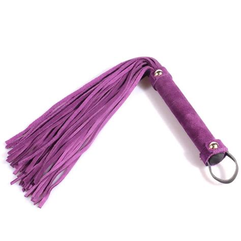 33cm Genuine Leather Suede Flogger Whip Handmade Flirting Fun Spanking