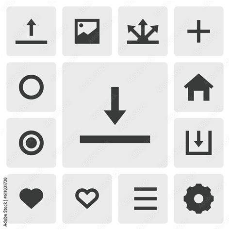 Vetor Do Stock Download Icon Vector Design Simple Set Of Smartphone App Icons Silhouette