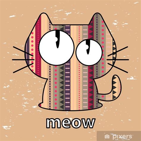 Sticker Cute Kitty Seamless Texture Illustration Pixers Hk