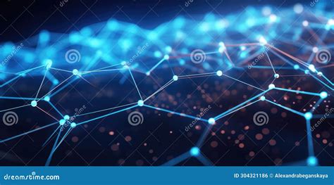 Abstract Neural Network Background Lines Connected By Bright Dots