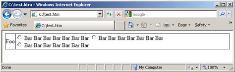 Html Elements With Nowrap In Table Row Prevents Entire Row From