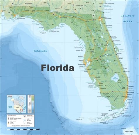 Mapa De Relieve De La Florida Usa
