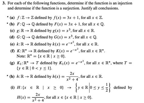 Solved For Each Of The Following Functions Determine If Chegg Com