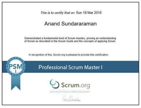 Anand Sundararaman On Linkedin Completed Successfully My 1st Scrum Certification 13 Comments