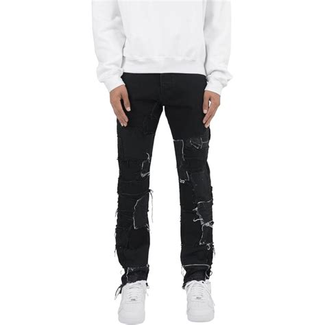 Mnml Mens D198 War Straight Denimblackwhite Mnml