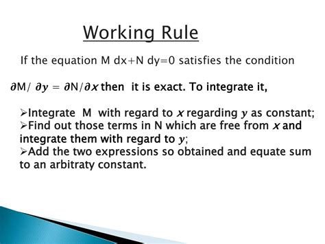 Exact And Non Exact Differential Equation Pptx