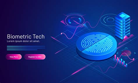 3d Illustration Of Biometric Fingerprint And Server On Blue Scientific