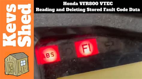 Honda Vfr800 Vtec Reading And Deleting Stored Fi Fault Code Data