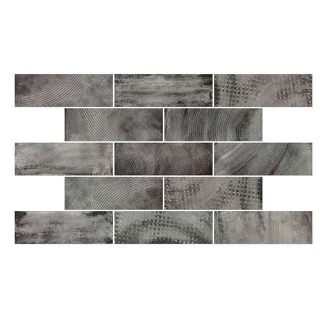 Router Rectangle 3 In X 9 In Grey Matte Ceramic Wall Tile