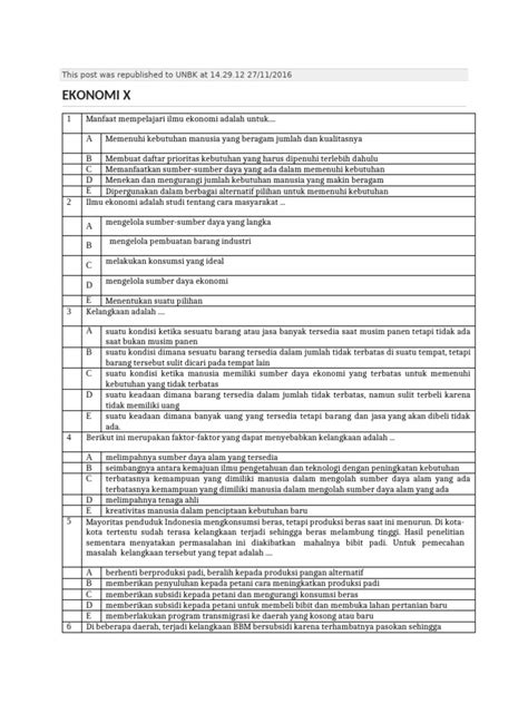 Ekonomi X 1 2 3 Pdf